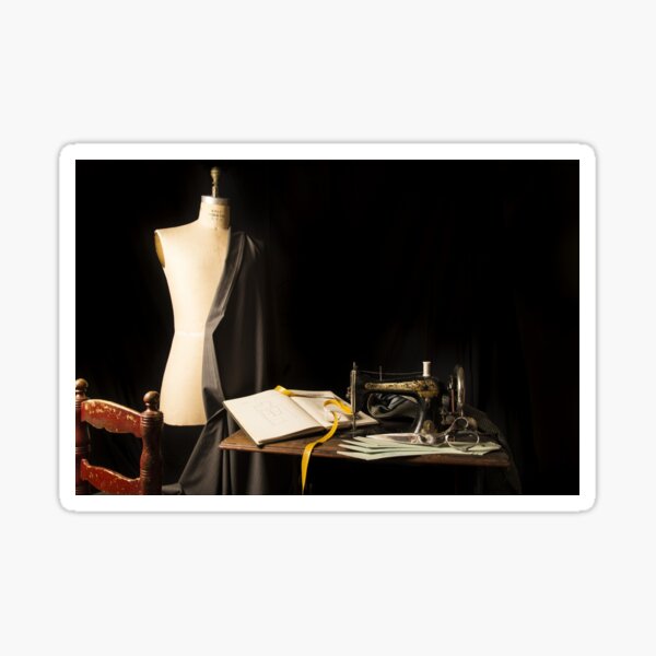 "Tailoring art work with sewing machine" Sticker by OracleDesigns2 ...