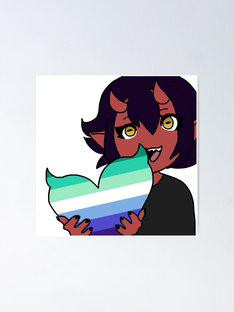 "Demon Girl heart mlm flag" Poster for Sale by Psithurismm | Redbubble