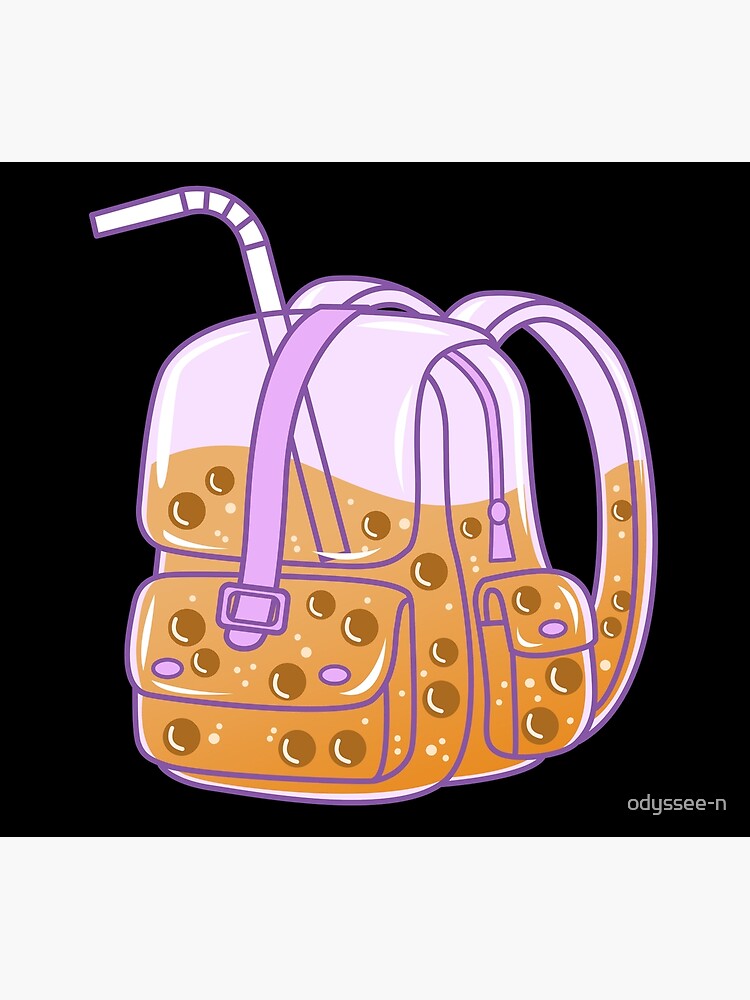"Kawaii Bubble Tea Backpack - Boba Tea" Poster by odyssee-n | Redbubble