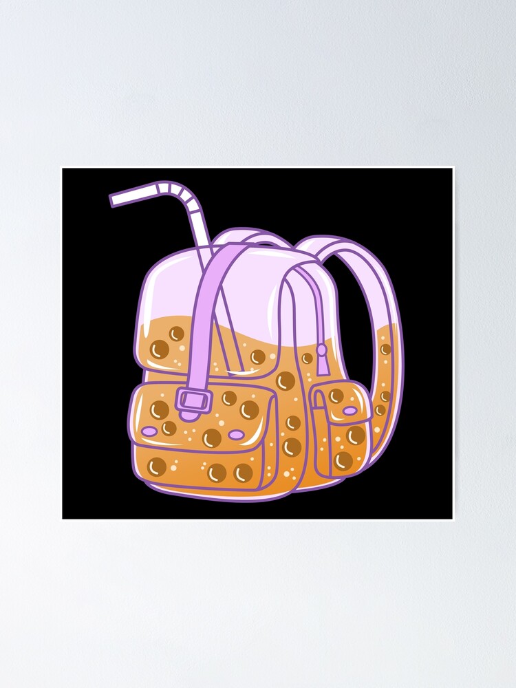 "Kawaii Bubble Tea Backpack - Boba Tea" Poster by odyssee-n | Redbubble