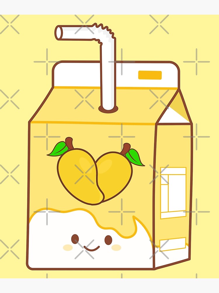 "Cute mango milk box cartoon | Doodles kawaii | mango cow milk ...