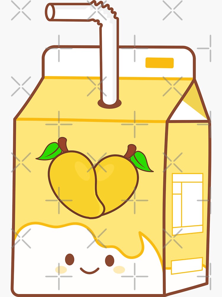 "Cute mango milk box cartoon | Doodles kawaii | mango cow milk ...