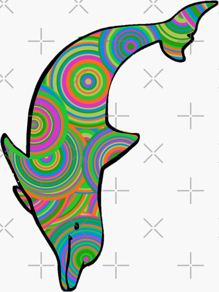 "Trippy Hippy Dolphin" Sticker for Sale by allamericanash | Redbubble