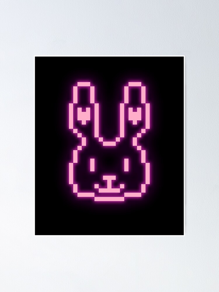 "Neon Bunny" Poster for Sale by 8bitGnoblin | Redbubble