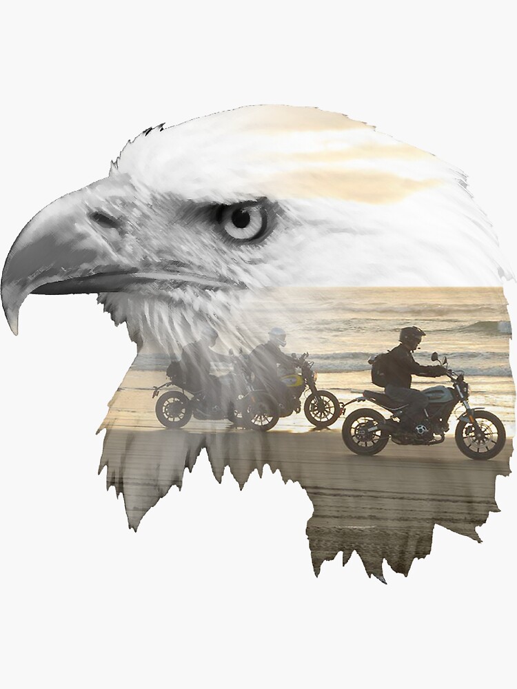 "Biker Adventure - Eagle" Sticker by mateliste | Redbubble