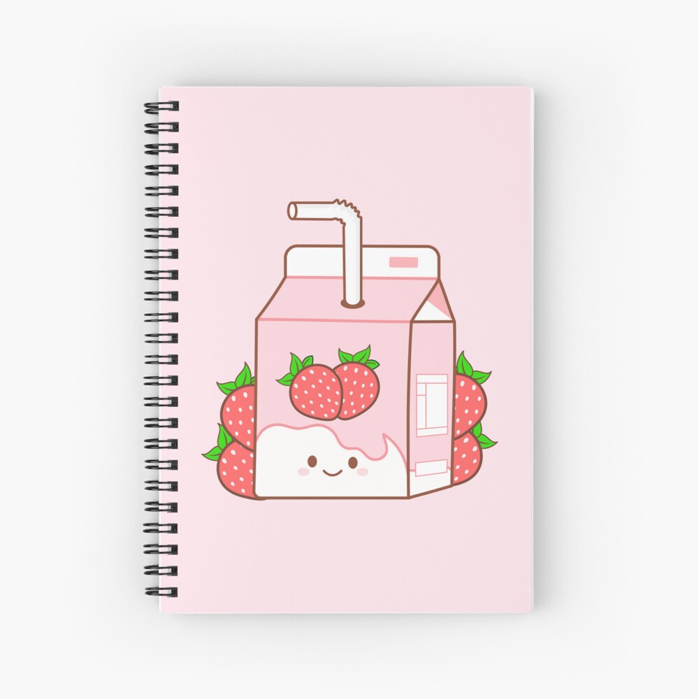 "Cute strawberry milk box cartoon | Doodles kawaii | Strawberry cow ...
