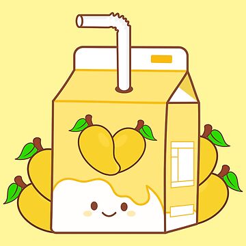 "Cute mango milk box cartoon | Doodles kawaii | mango cow milk ...