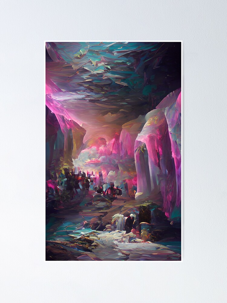 "Vibrant Crystal Cave" Poster for Sale by Arkneer | Redbubble