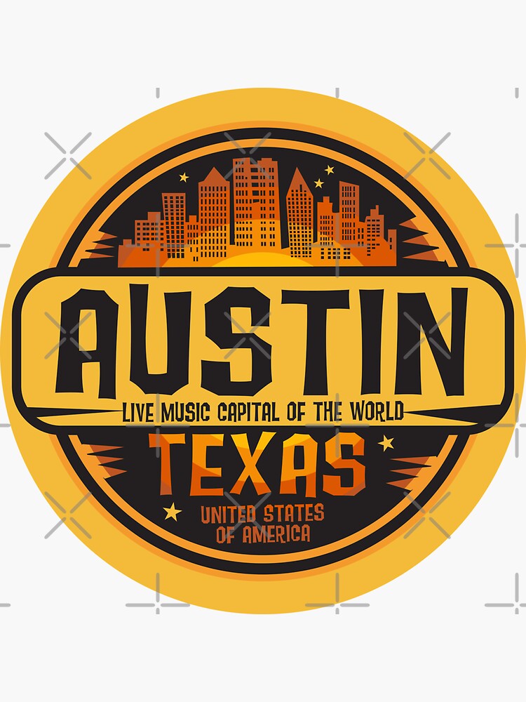 "Austin, Texas" Sticker by studio838 | Redbubble
