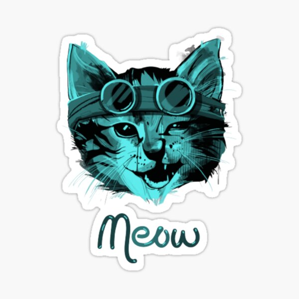 "blue cat meaw cat cat with blue cat cute cute cat meaw" Sticker for ...
