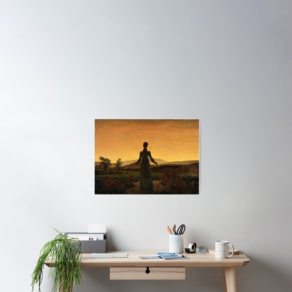 "Caspar David Friedrich Original Art Painting Woman before the Rising ...