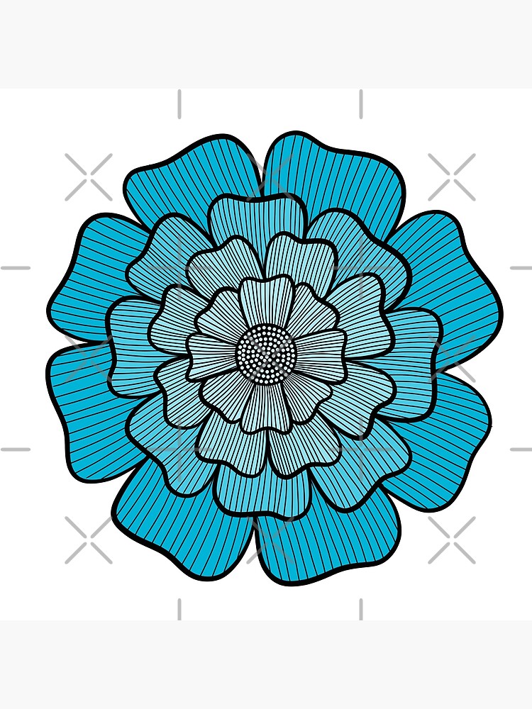 "Blue Flower Line Art" Poster for Sale by MorganKlassiks | Redbubble