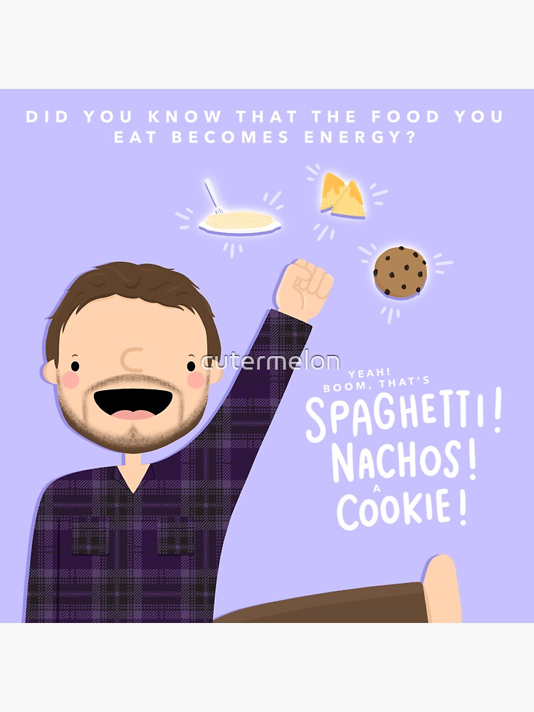 "Parks and Rec Andy Food Energy" Sticker by cutermelon | Redbubble