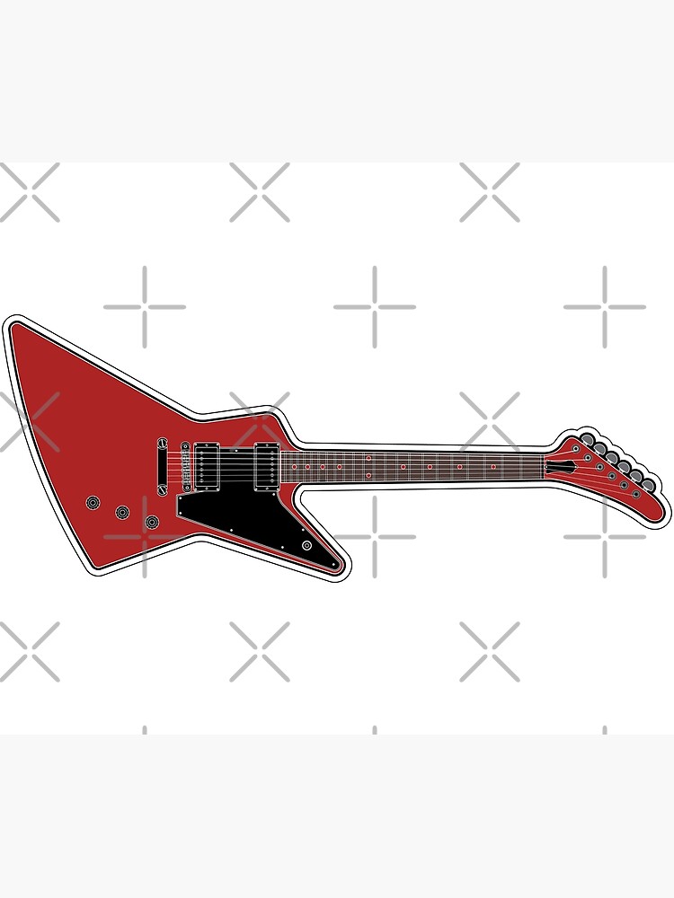 "Gibson Explorer electric guitar colored line drawing" Poster by ...