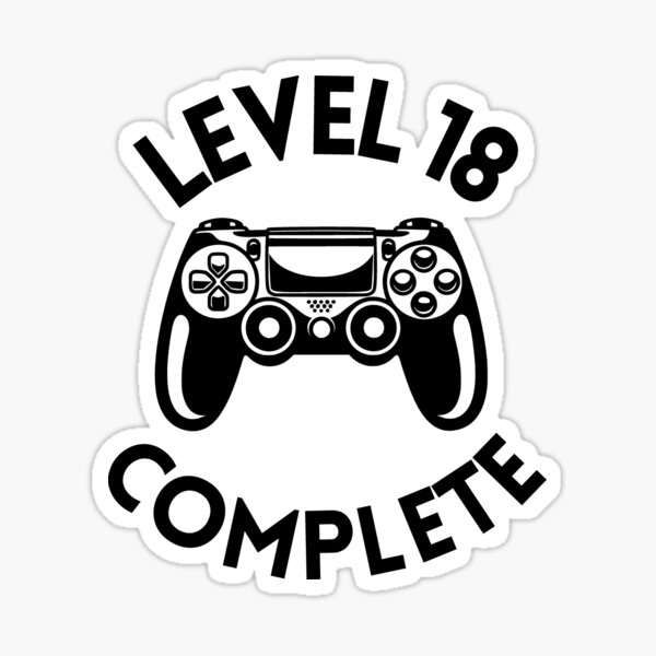 "Level 18 Complete: 18th Birthday Gift Gamepad Gamer Graphic T-Shirt ...