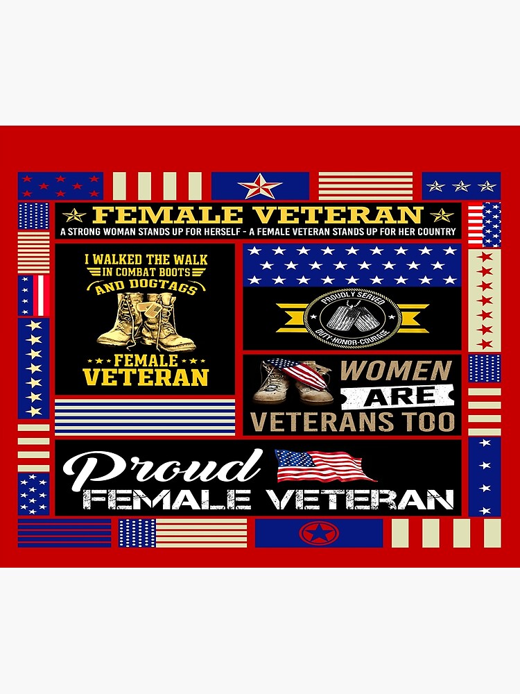 "Proud Female Veteran - Female Veteran A Strong Woman" Art Print for ...