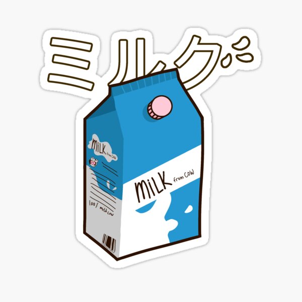 "cute blue milk box" Sticker by yourdeerest | Redbubble