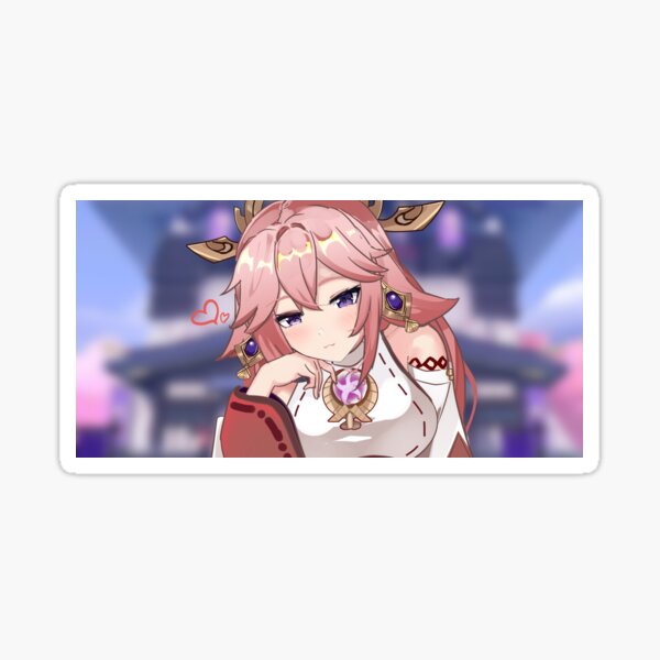 "Yae Miko Art" Sticker by UBlueDuck | Redbubble