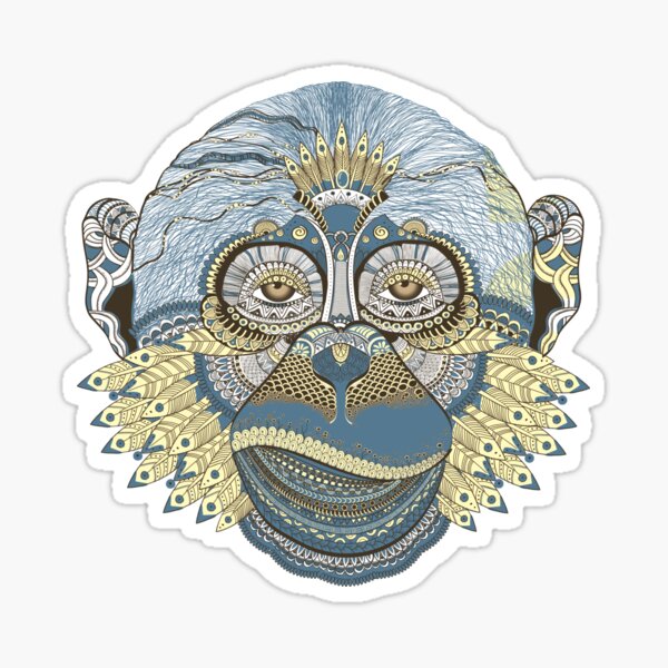"Colorful Monkey Face" Sticker by Yahzhani | Redbubble