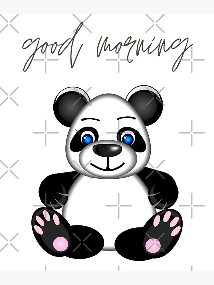 "Cute Panda - good morning" Sticker by mode-style | Redbubble