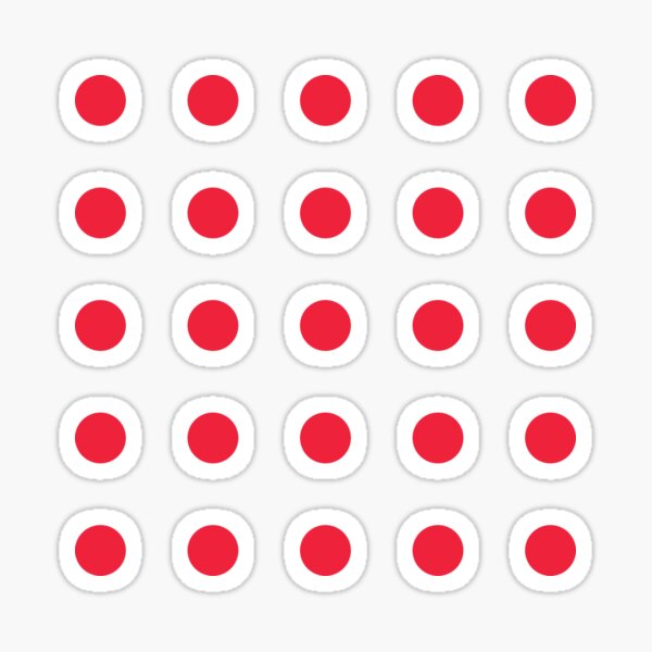 "Sheet of 25 red dots" Sticker by SlushRoyal | Redbubble