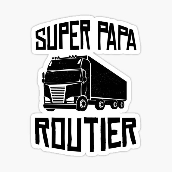 "SUPER TRUCK DAD - Trucker Dad Logo" Sticker by Buddyboutique | Redbubble