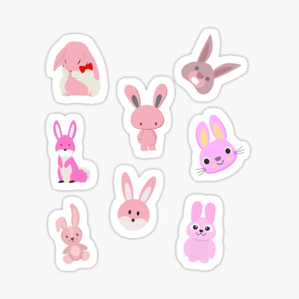 "pink rabbit " Sticker by DILLCREATION | Redbubble