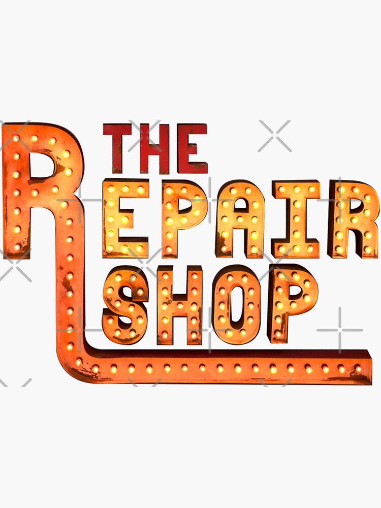 "the repair shop logo" Sticker by DIBE55 | Redbubble
