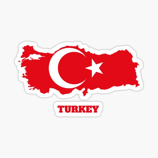 "TURKEY Flag map design" Sticker by BasbiArt | Redbubble