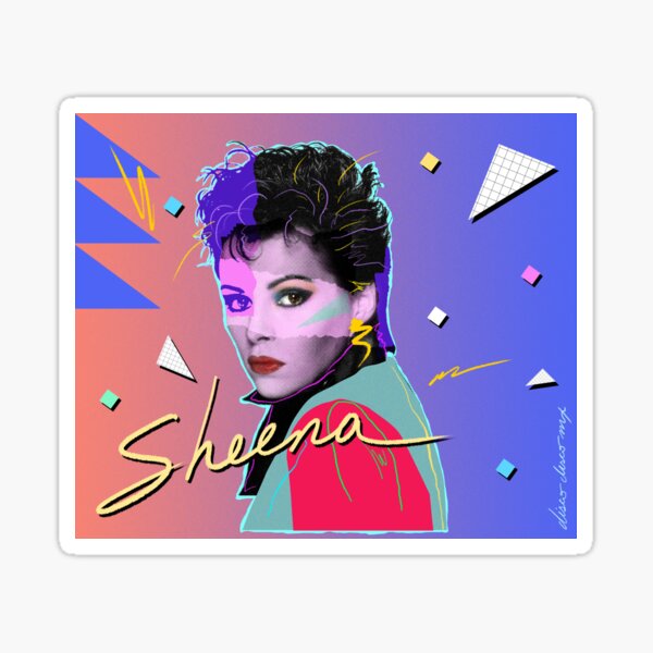 "SHEENA E 80S STYLE COLORS STRUT" Sticker by DiscoDiscoMx | Redbubble