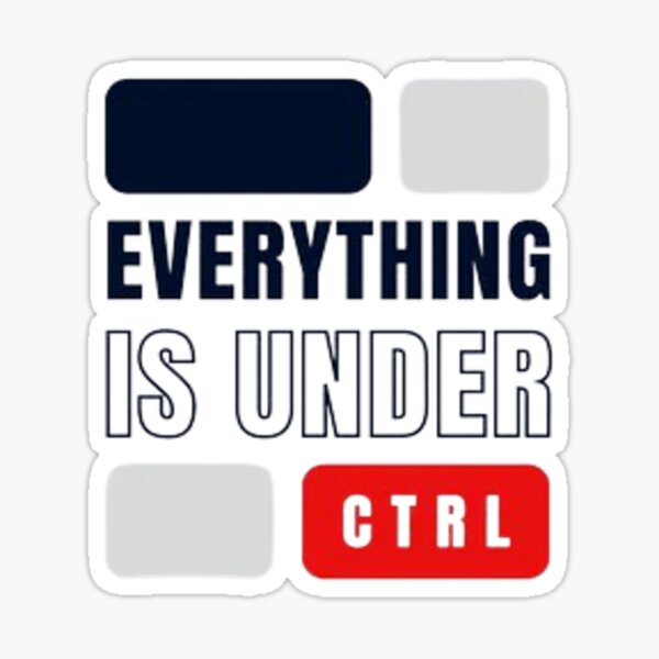 "Dark blue and red minimalist bold under control" Sticker by ...