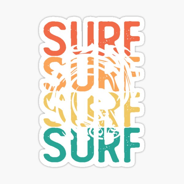 "Retro Vintage Surfing surf ocean waves surfboard" Sticker for Sale by ...