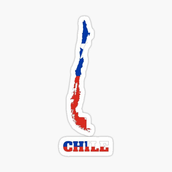 "CHILE flag map design" Sticker for Sale by BasbiArt | Redbubble