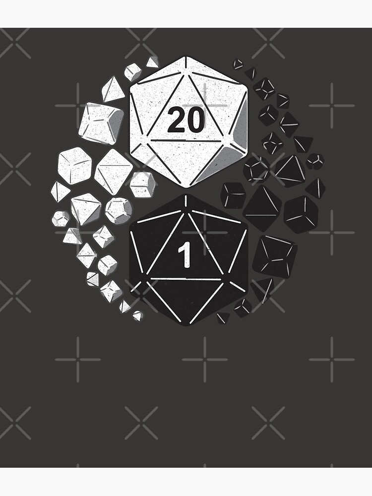 Lámina fotográfica «D20 Yin Yang DnD dados mazmorras y dragones ...