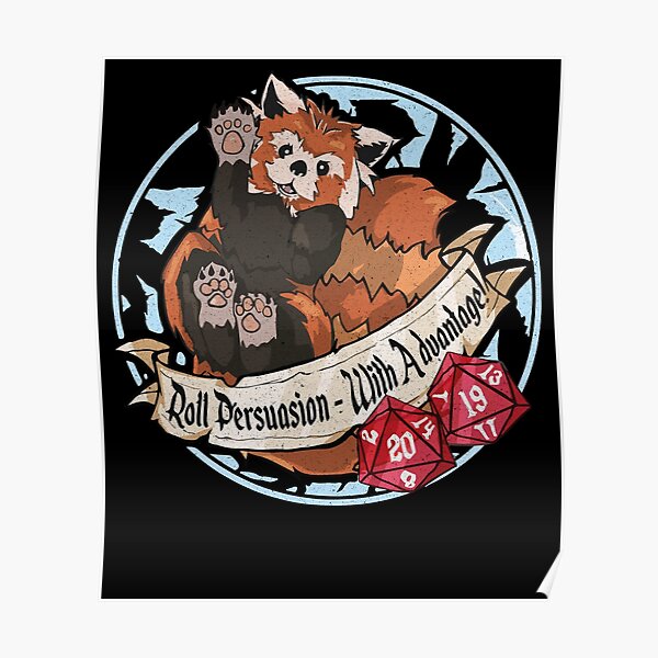 "Dnd Red Panda "Roll Persuasion With Advantage" Cute D20 Dungeon Master ...