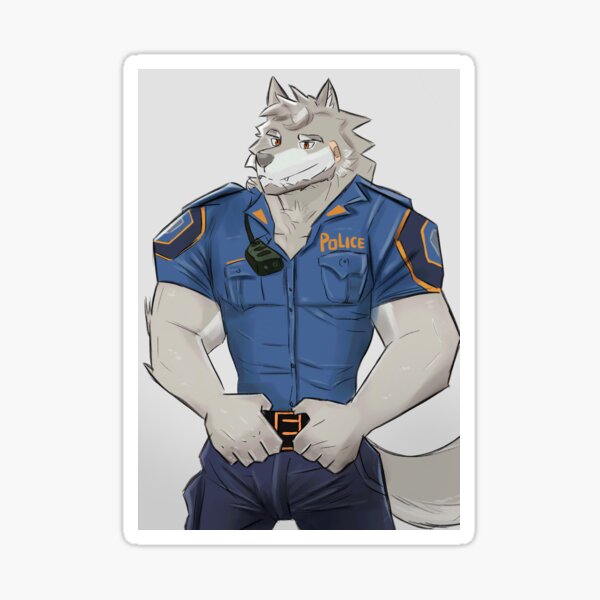 "furry cop " Sticker for Sale by Leosketches | Redbubble