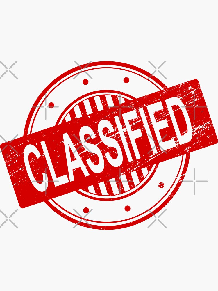 "classified logo" Sticker for Sale by BYjux | Redbubble