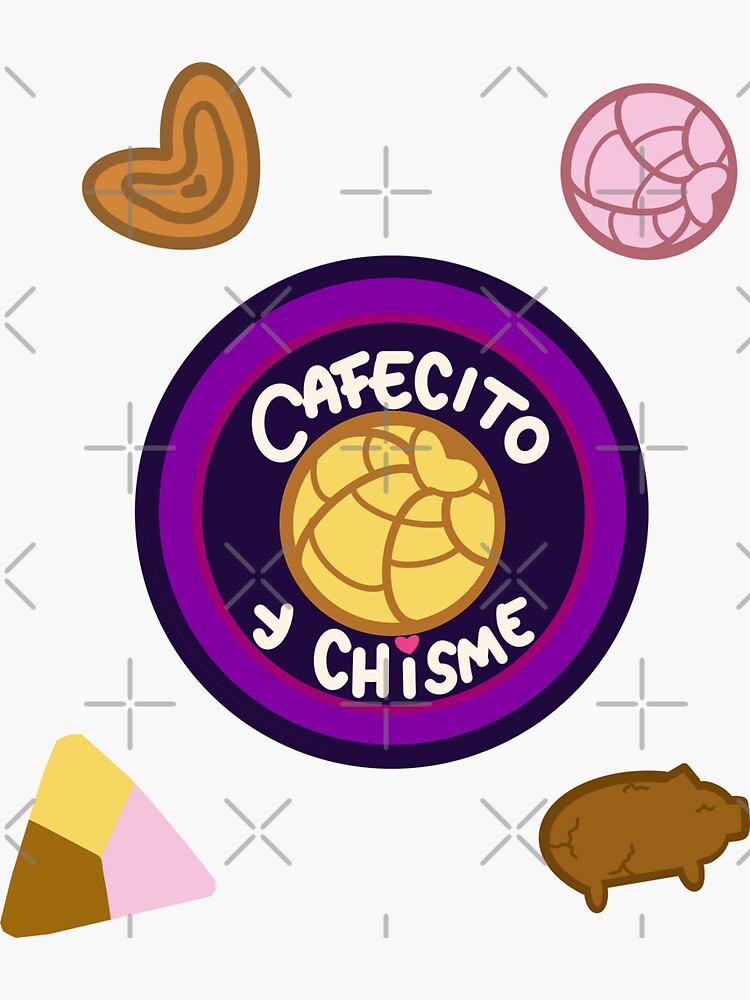 "Purple Cafecito y Chisme " Sticker for Sale by VexingBunny | Redbubble