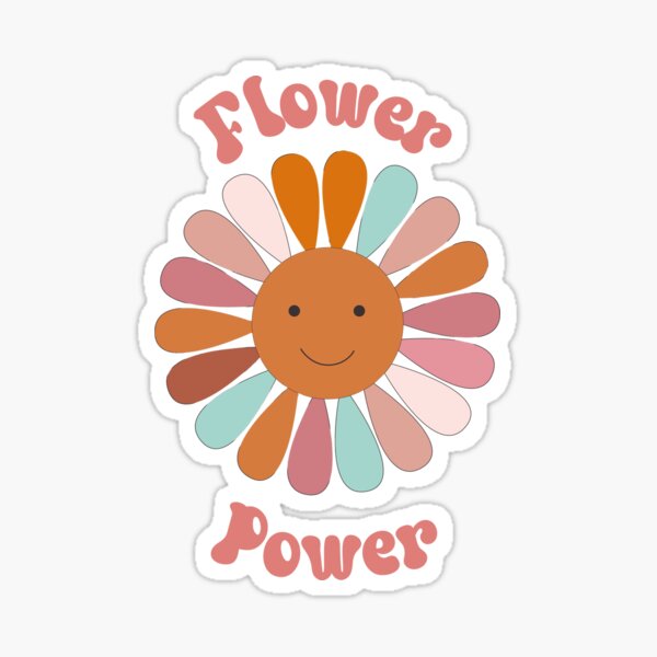 "Retro Flower Power" Sticker for Sale by HappyLifeCreate | Redbubble