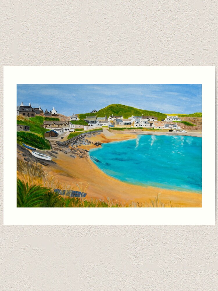 "Artwork Collieston beach in Aberdeenshire in Scotland" Art Print for ...