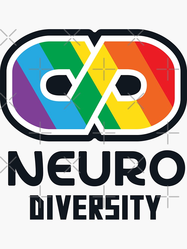 "NEUROdiversity Rainbow Ribbon" Sticker for Sale by Nakikej | Redbubble