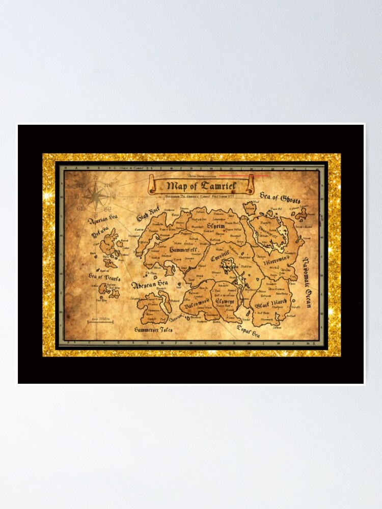 "Map of Tamriel -tamrie map " Poster for Sale by Hakimshirt | Redbubble