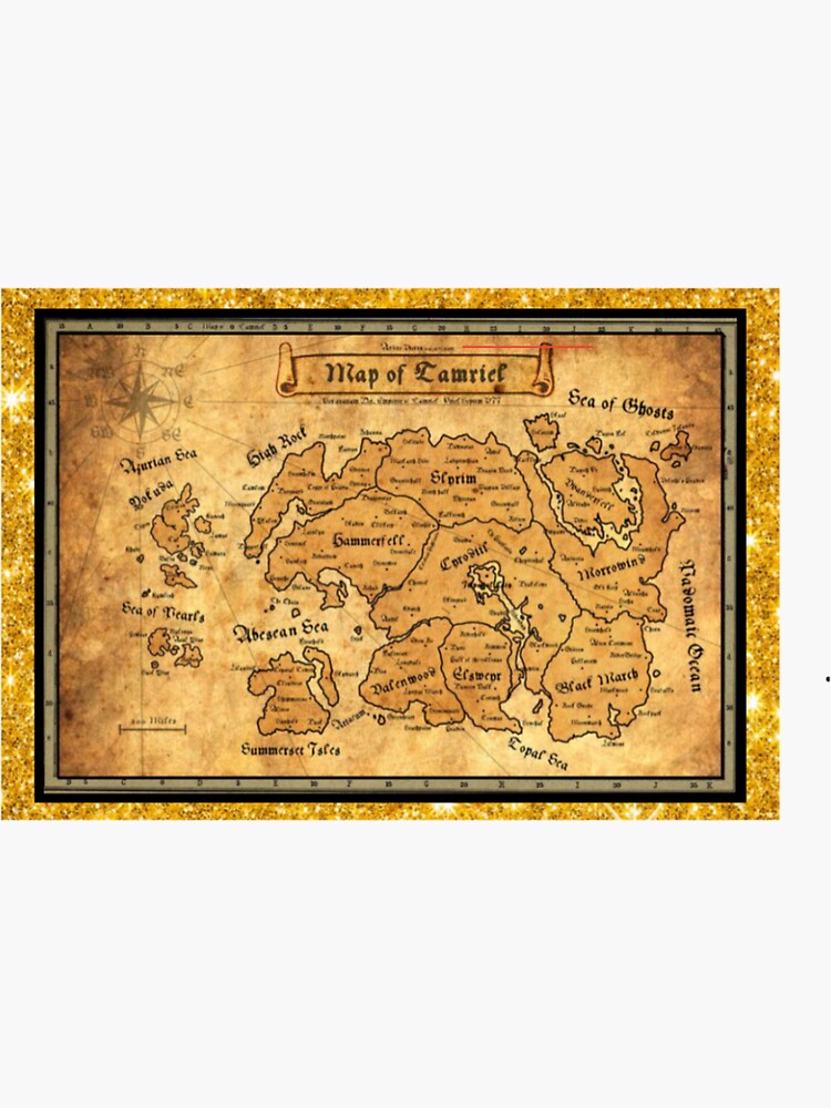 "Map of Tamriel -tamrie map " Sticker for Sale by Hakimshirt | Redbubble