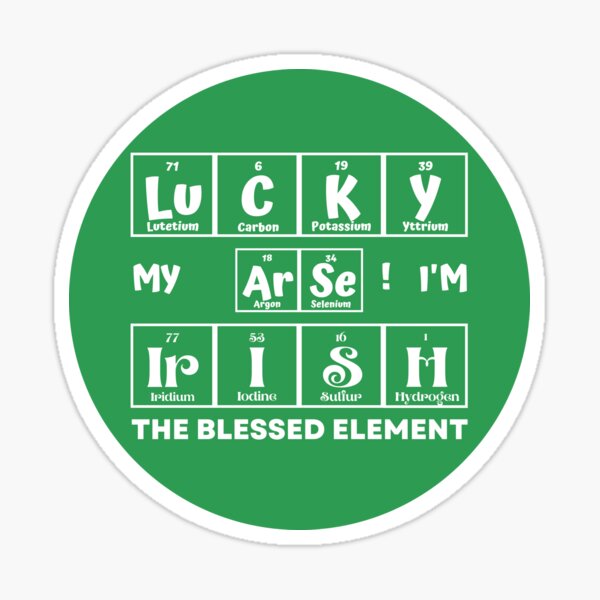 "Irish Pride| Periodic Table words" Sticker for Sale by PeriodicBliss ...