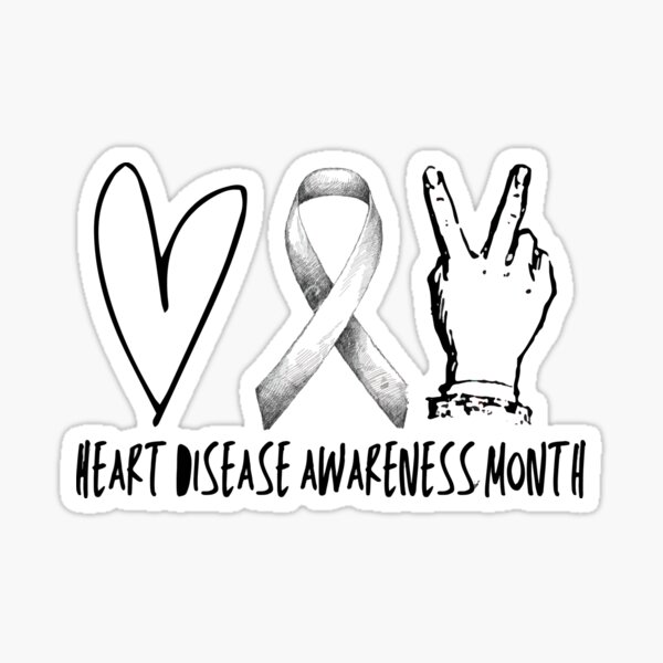 "heart disease awareness month" Sticker by vironsan | Redbubble