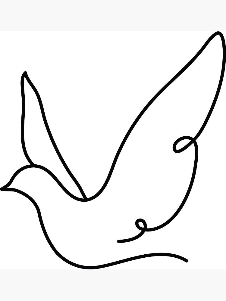 "White Dove Minimalist Single Line Art" Art Print for Sale by ...
