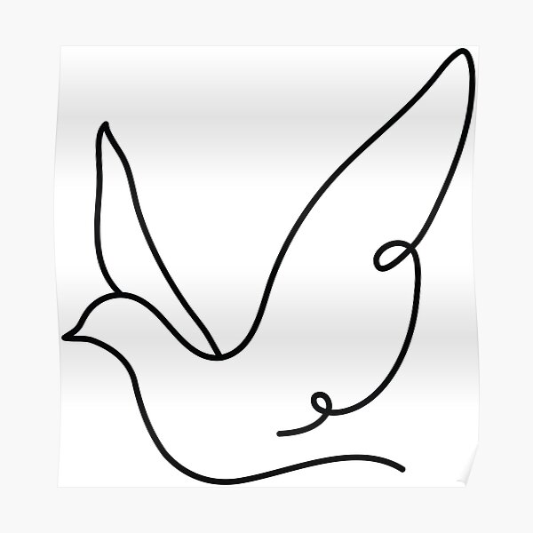 "White Dove Minimalist Single Line Art" Poster for Sale by ...