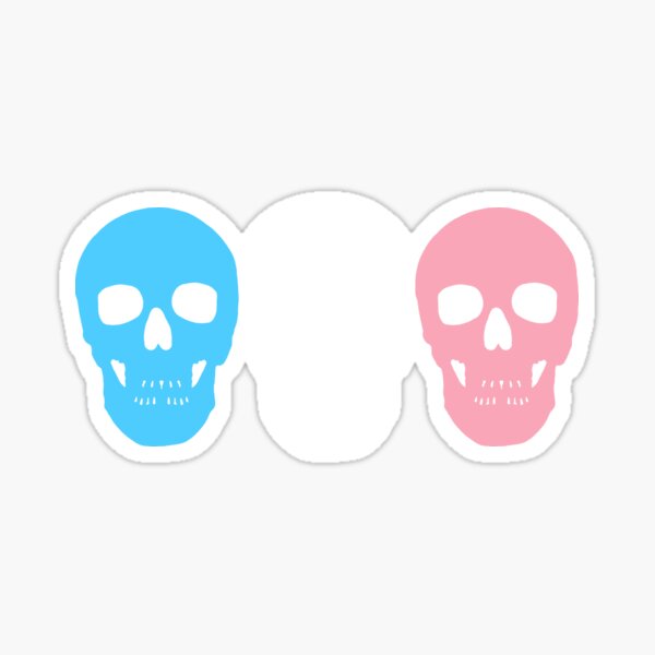 "Trans Flag colors skulls" Sticker by ZLoh | Redbubble