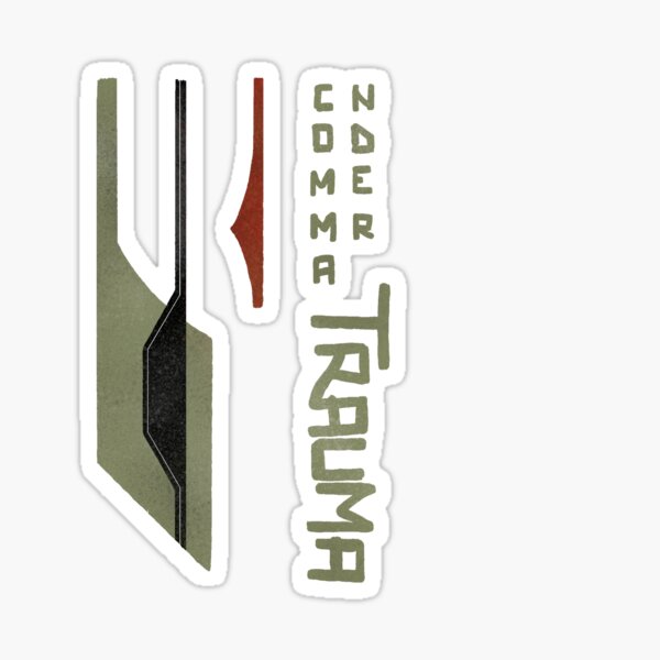 "Commander Trauma" Sticker by silverxsakura | Redbubble