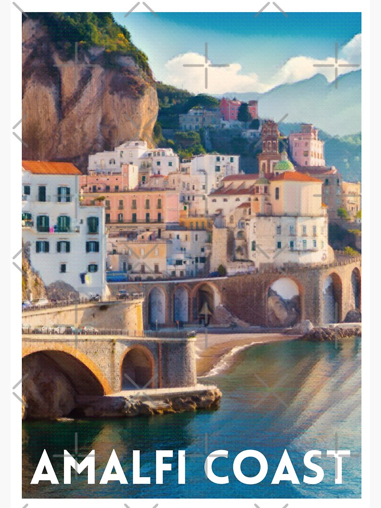 "Amalfi Coast Vintage Travel " Sticker by Quoteeble | Redbubble